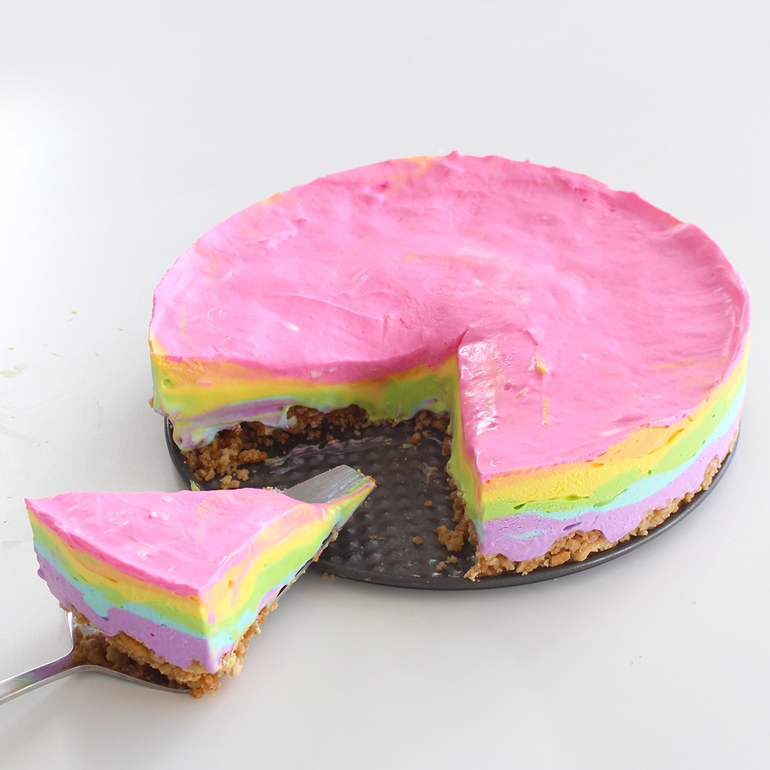 Rainbow No-Bake Cheesecake | Tastemade