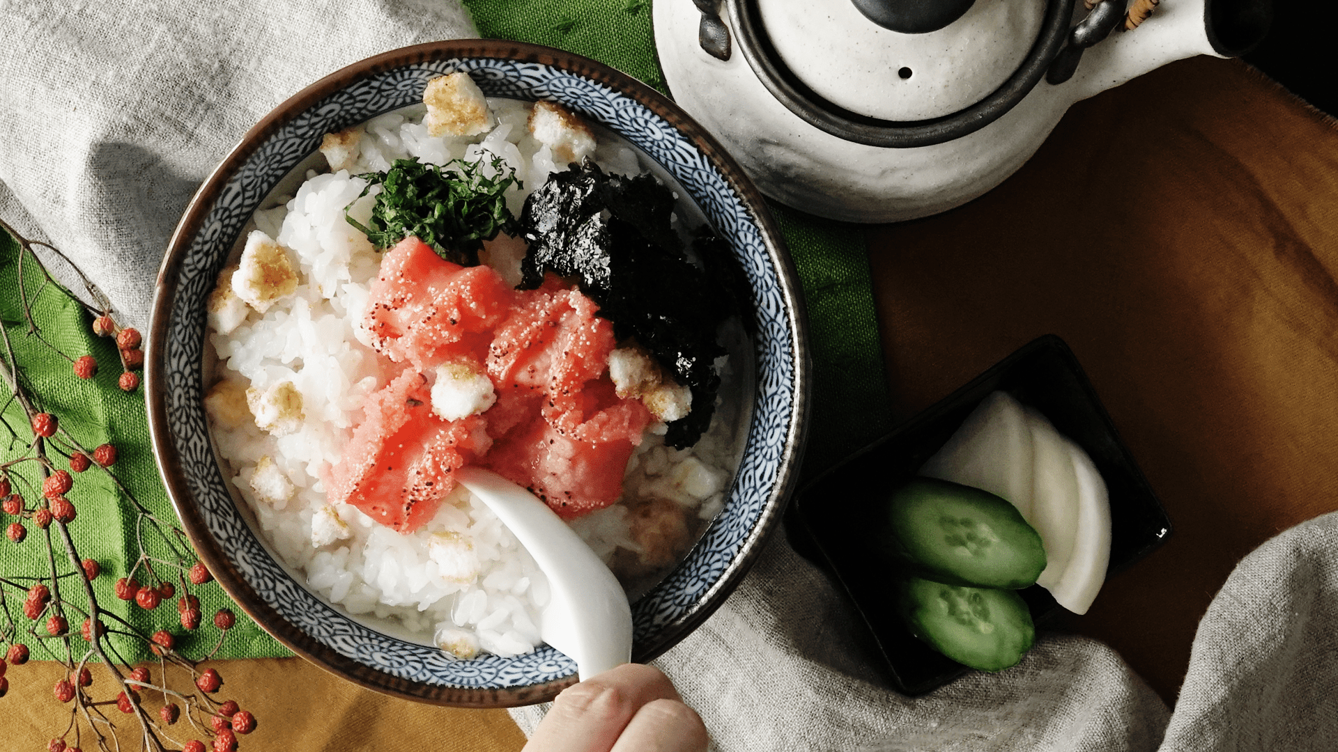 Mentaiko Tea Rice | Tastemade