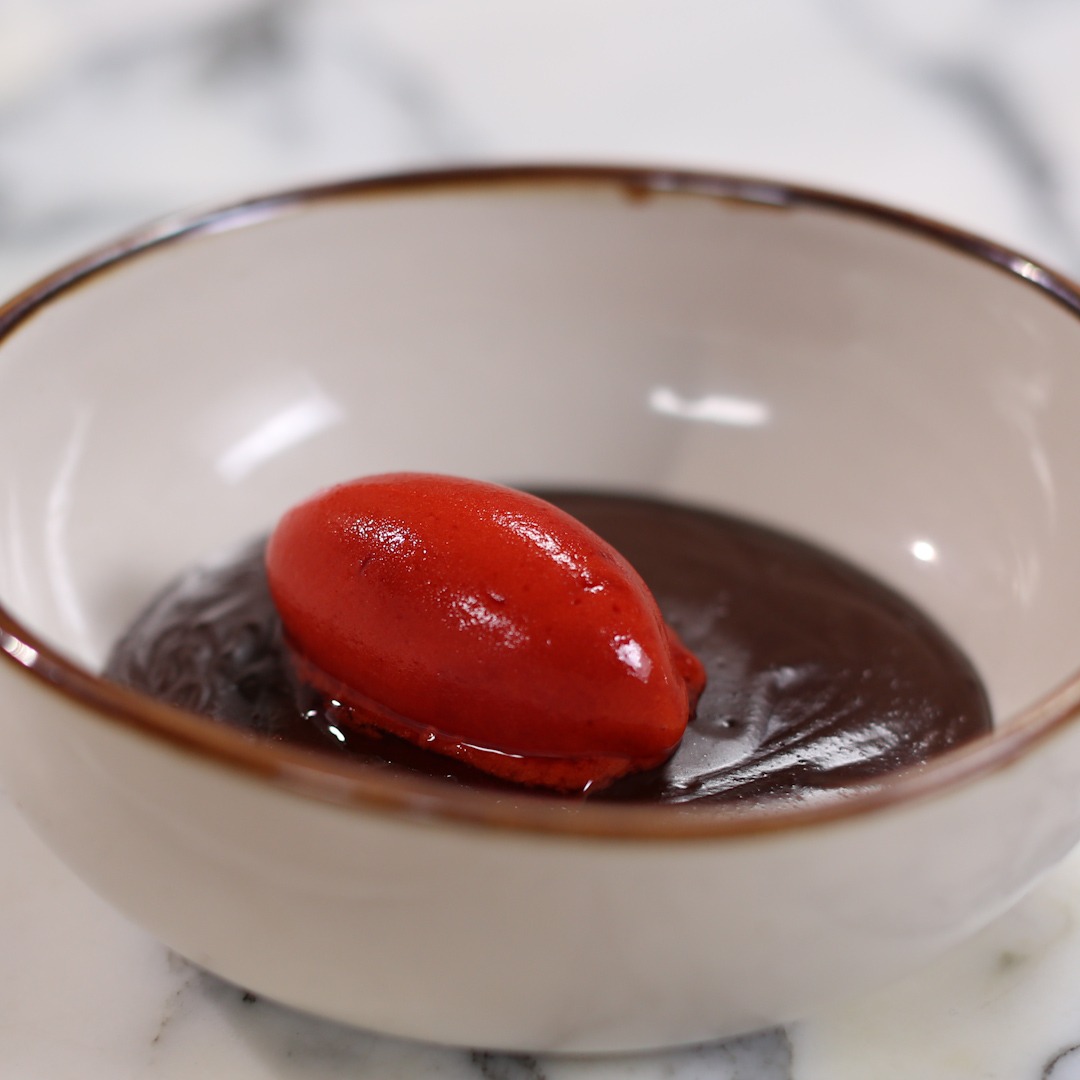 Chocolate Mousse with Raspberry and Red Pepper Ice Cream | Tastemade