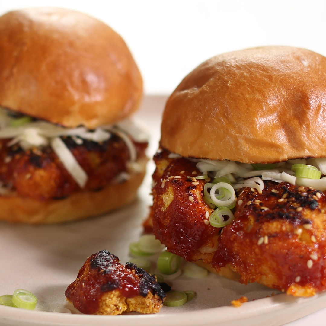 Sticky Cauliflower Burgers | Tastemade