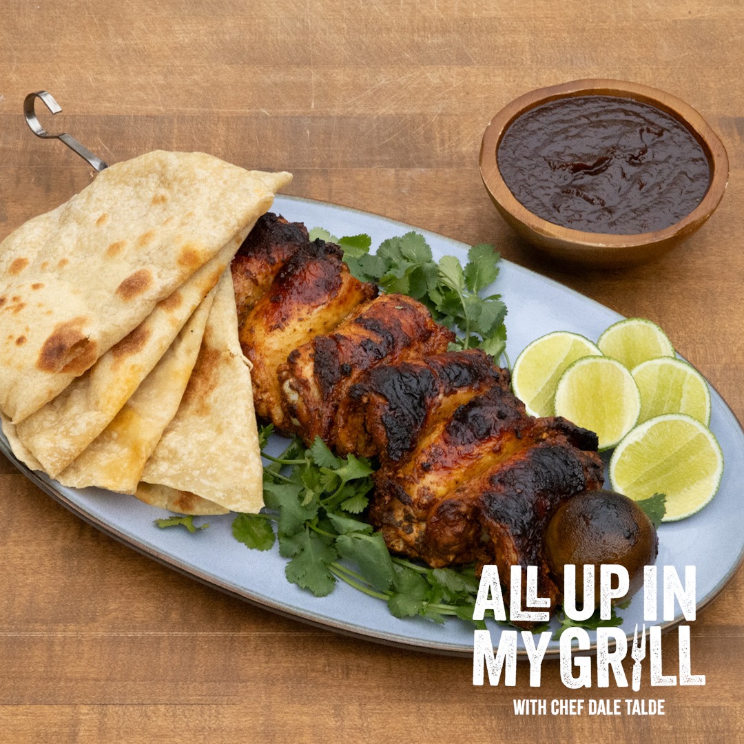 Tandoori Chicken Thighs with Grilled Roti and Tamarind Chutney | Tastemade