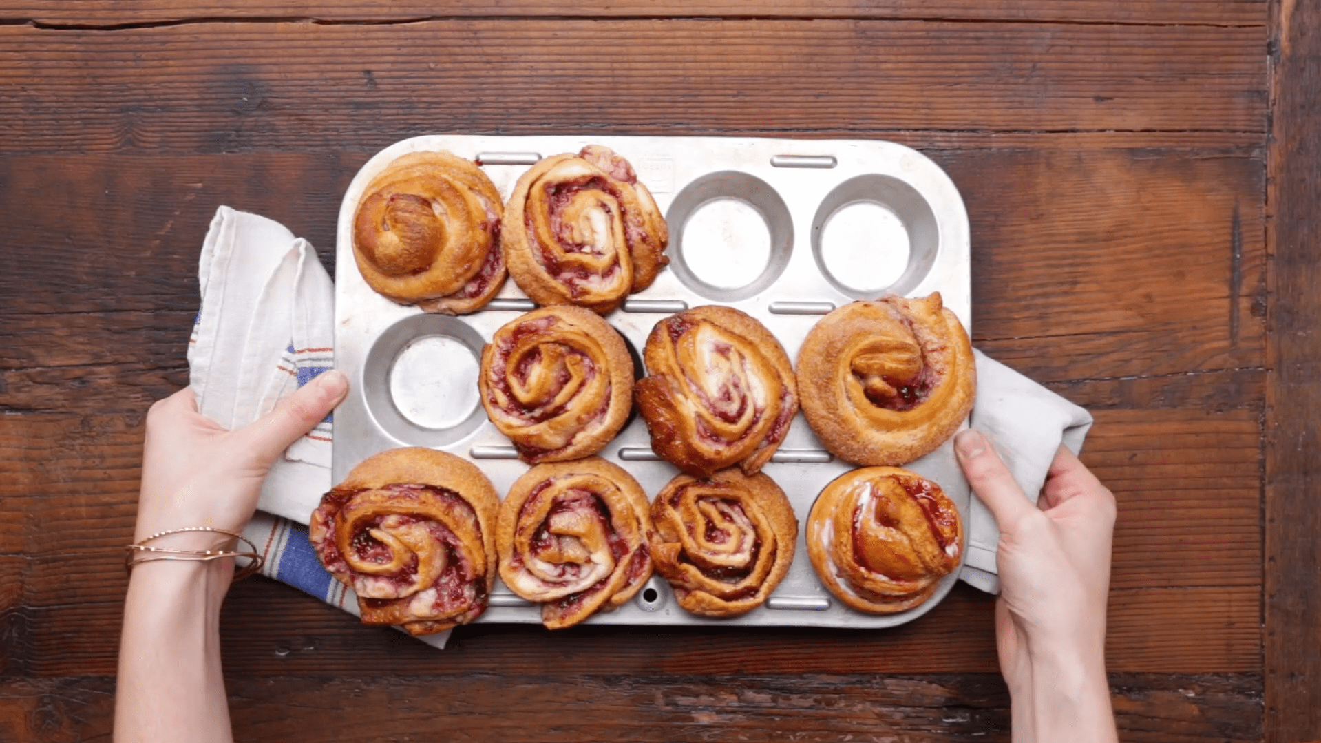 Raspberry Cream Cheese Morning Buns | Tastemade