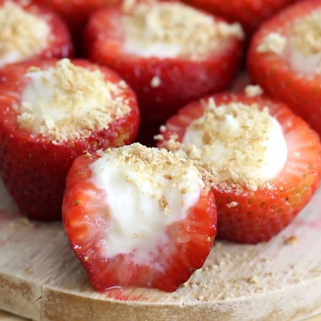 Cheesecake-Filled Strawberries | Tastemade