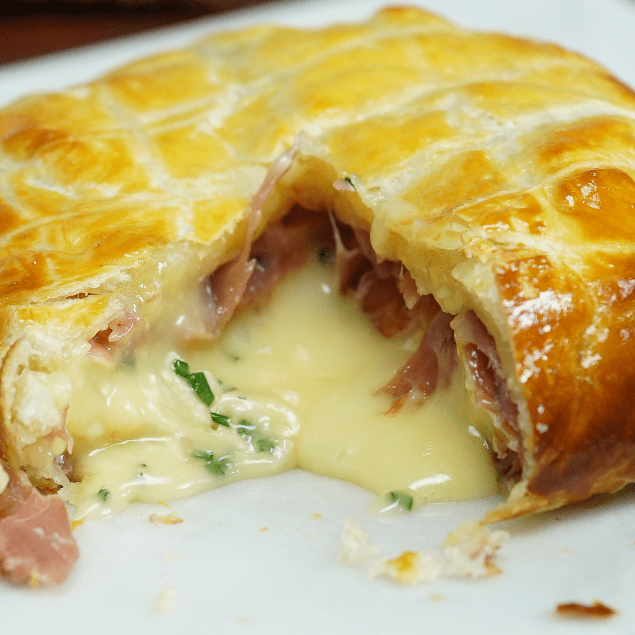 Ham and Camembert Pastry Pie | Tastemade
